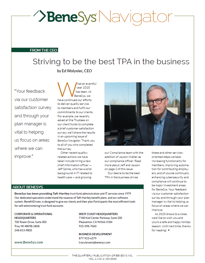 BeneSys Navigator Q4-2020 - BeneSys